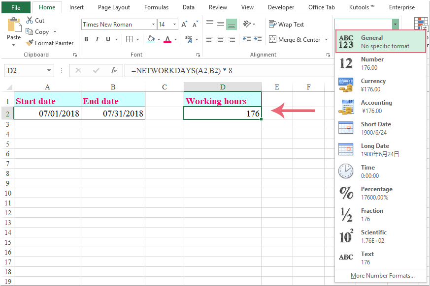 How To Calculate Working Hours Per Month In Excel 