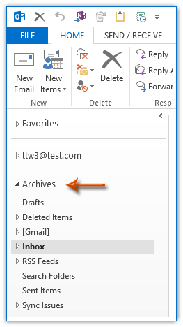 How to access archived emails in Outlook?