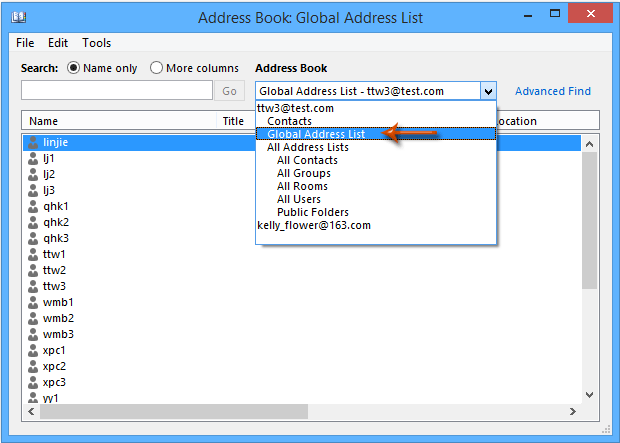 How To Add Contacts From Global Address List Address Book In Outlook 