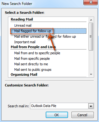 How to add a follow-up folder to favorites in Outlook?