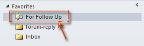 How to add a follow-up folder to favorites in Outlook?