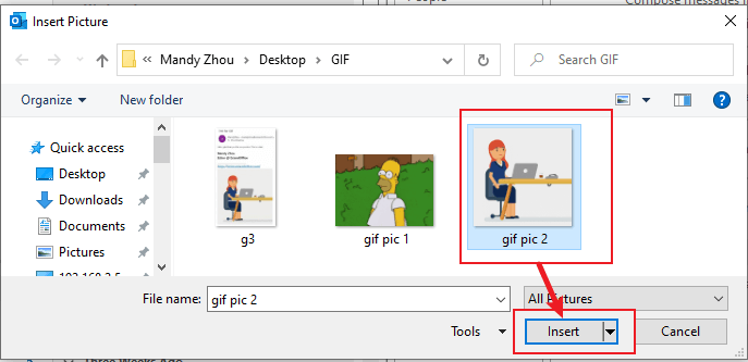 How to add an animated GIF to signature in Outlook?
