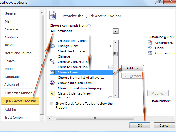 How To Add Shortcuts To Template In Ribbon In Outlook 