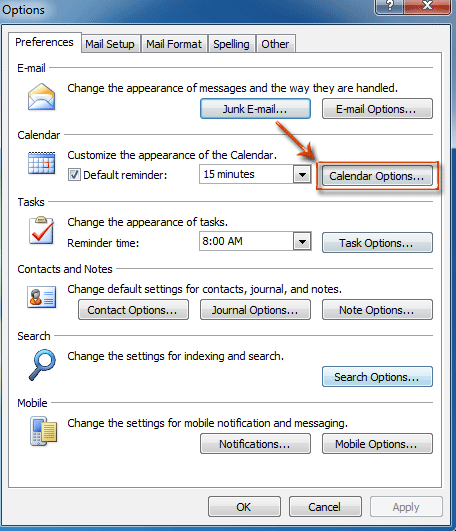 How to add and change a second time zone in Outlook?