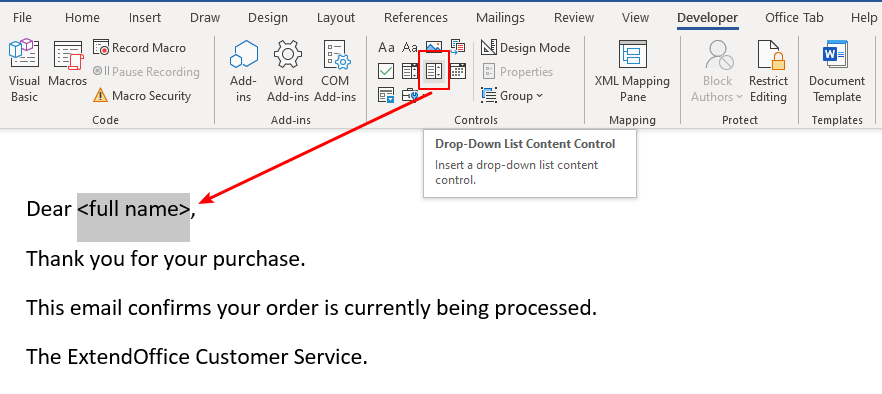 How To Add A Drop Down List In Email Template And Use It In Outlook