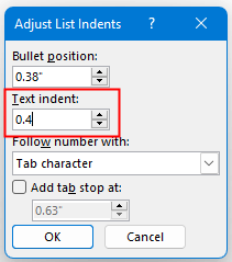 How to reduce space between bullet and text in Outlook?