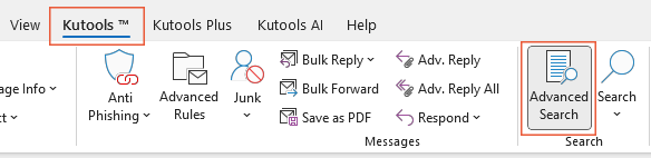 How to use the Advanced Search in Outlook?