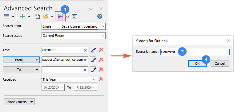 How to use the Advanced Search in Outlook?