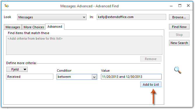 How to use the Advanced Search in Outlook?