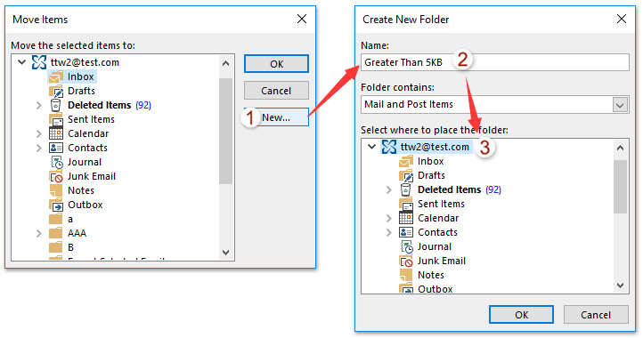 How to archive emails based on message size in Outlook?
