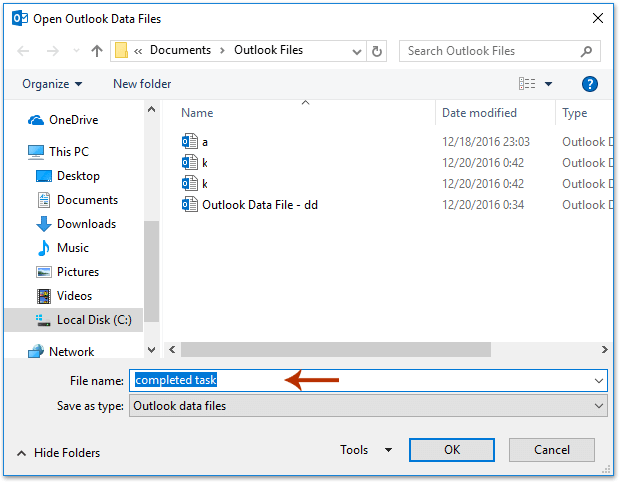 How to (auto) archive completed tasks only in Outlook?