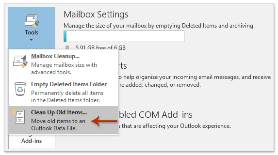 How to archive last year’s emails in Outlook?