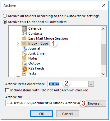 How to archive without attachments in Outlook?