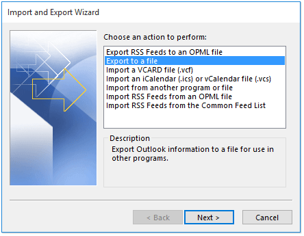 How to archive without .pst file in Outlook?