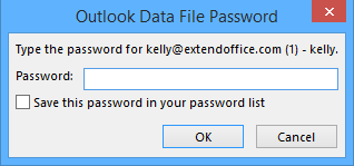 How to prevent Outlook asking for password every time when opening?