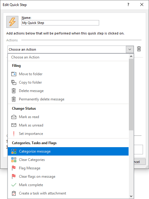 How to assign and edit color categories to Outlook items?