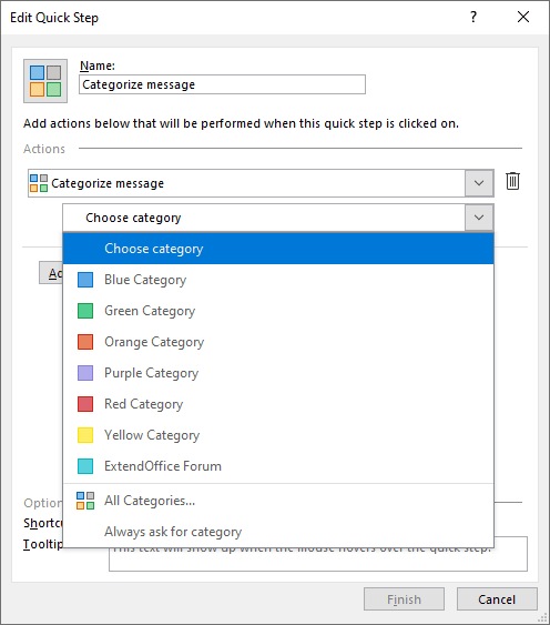 How to assign and edit color categories to Outlook items?