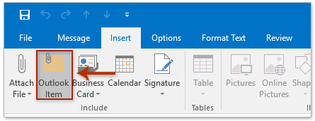 How to attach messages or meeting invitations to an email in Outlook?