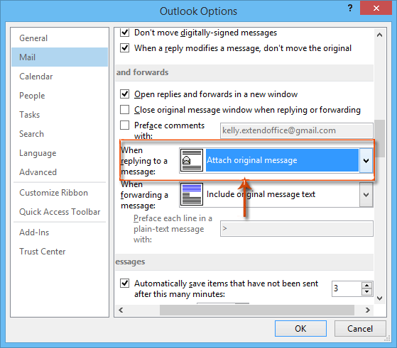 How to attach original message when replying in Outlook?