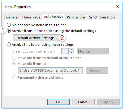 How to set AutoArchive settings for all folders in Outlook?