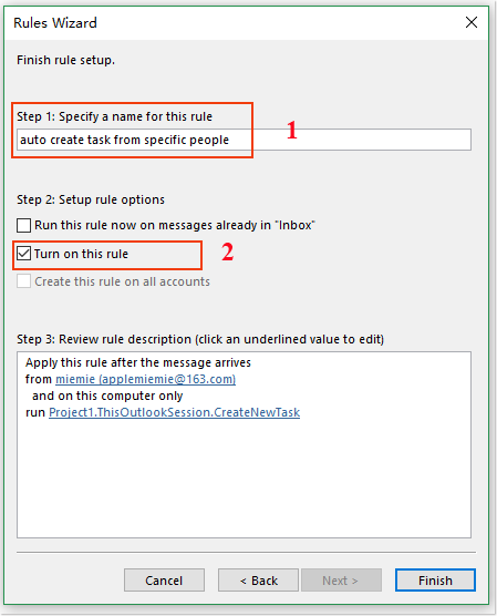 How to auto create new tasks when receiving specified emails in Outlook?