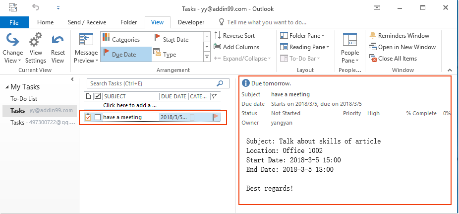 How to auto create new tasks when receiving specified emails in Outlook?