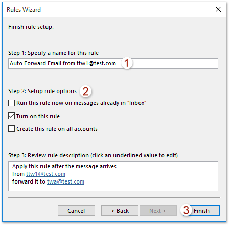 How to automatically forward all emails from specified sender/domain in Outlook?