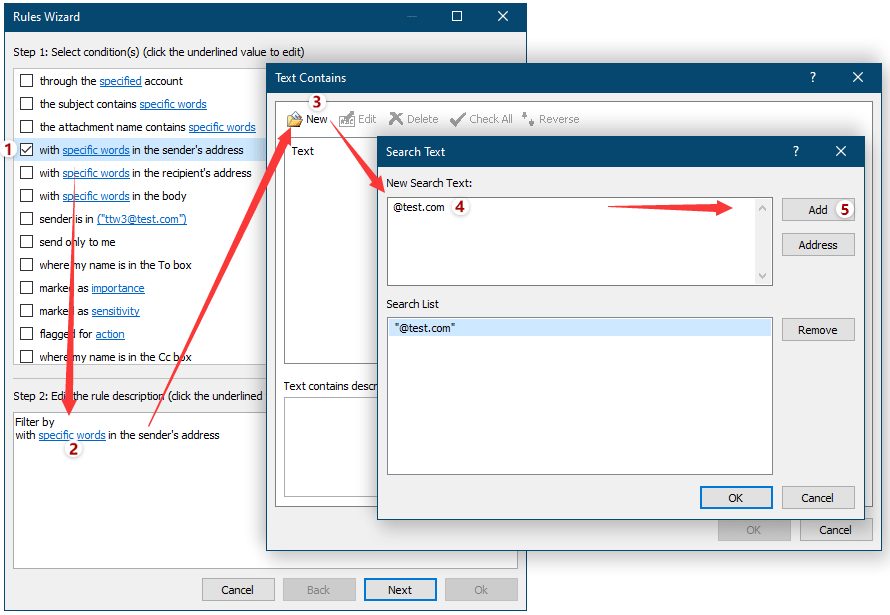 How to automatically forward all emails from specified sender/domain in Outlook?
