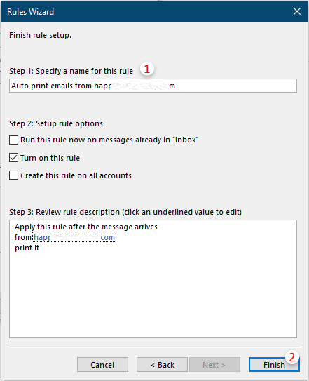 How to automatically print an incoming email in Outlook?
