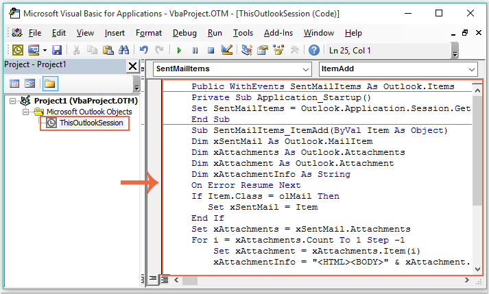 How to automatically remove the attachments after emails sending from the sent items?
