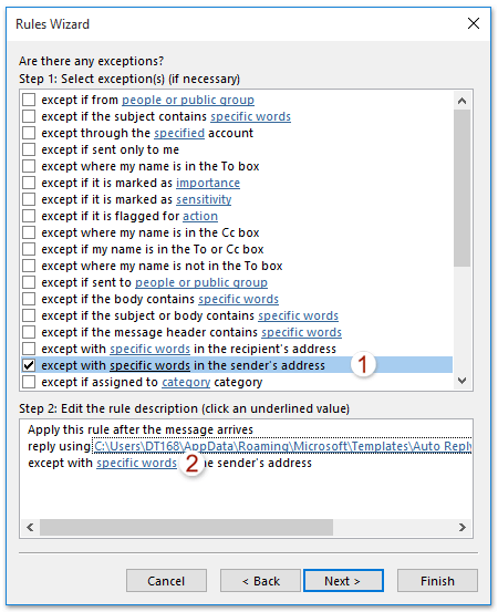 How to automatically reply outside organization only in Outlook?
