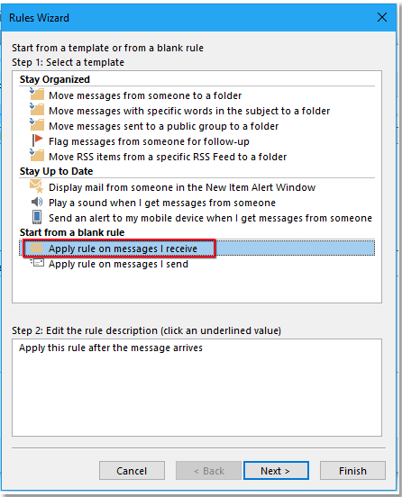 How to create rules to automatically set received emails as high importance in Outlook?
