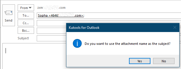 How to automatically fill email subject with attachment name in Outlook?