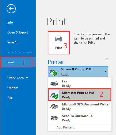How to batch convert multiple emails to pdf files in Outlook?