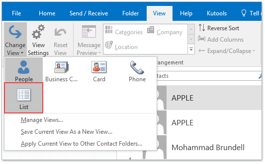 How to batch edit multiple contacts in Outlook?