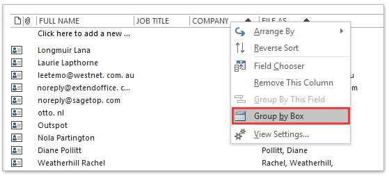 How to batch edit multiple contacts in Outlook?