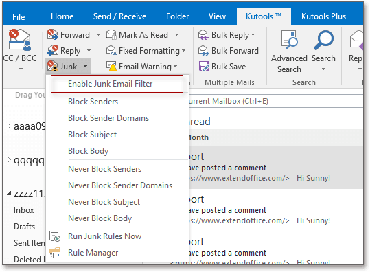 How to block or unblock senders in Outlook?