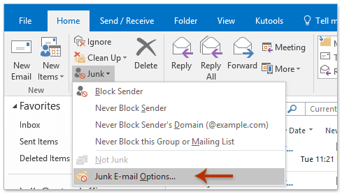 How to block foreign emails (with Chinese characters) in Outlook?