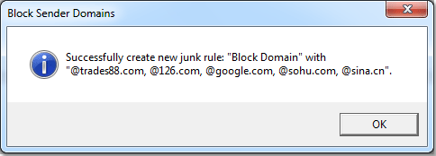 How to add sender domain to blocked senders list in Outlook?