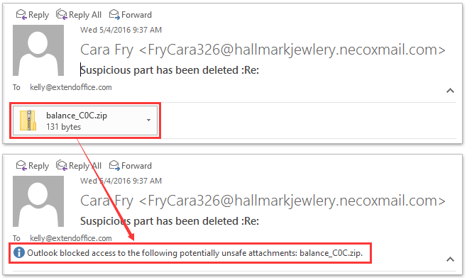 How to block zip (files) attachments in Outlook emails?