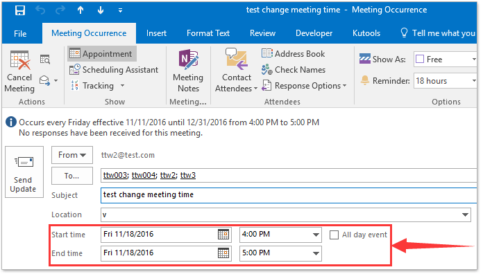 How To Change Recurring Meeting Time In Outlook Calendar 
