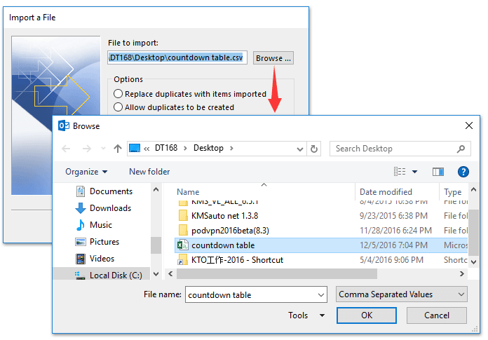 How to create a countdown (clock) calendar in Outlook?