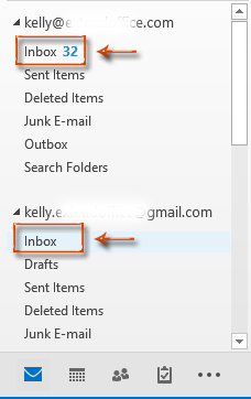 How to change and combine inbox folders in Outlook?