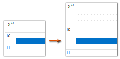 How to change time increments of calendars in Outlook?