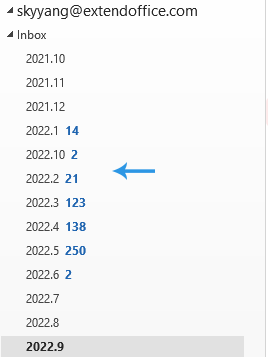 How to classify the emails by month in Outlook?