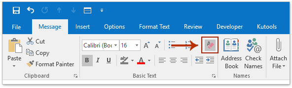 How to clear text formatting in a composing email in Outlook?