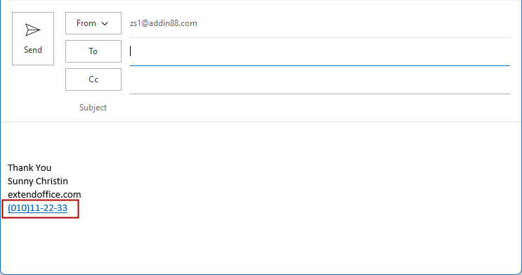 Outlook How To Add A Clickable Phone Number In Email Signature