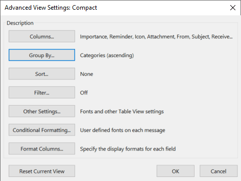 How to collapse or expand all color categories by default in Outlook?