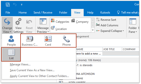 How to add extensions to phone numbers of Outlook contact?