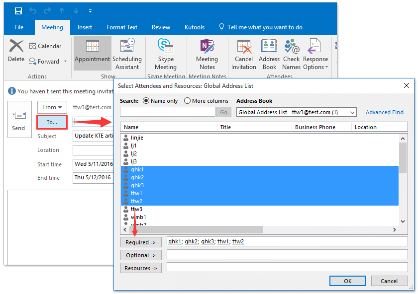 How to change an appointment to meeting and vice versa in Outlook?